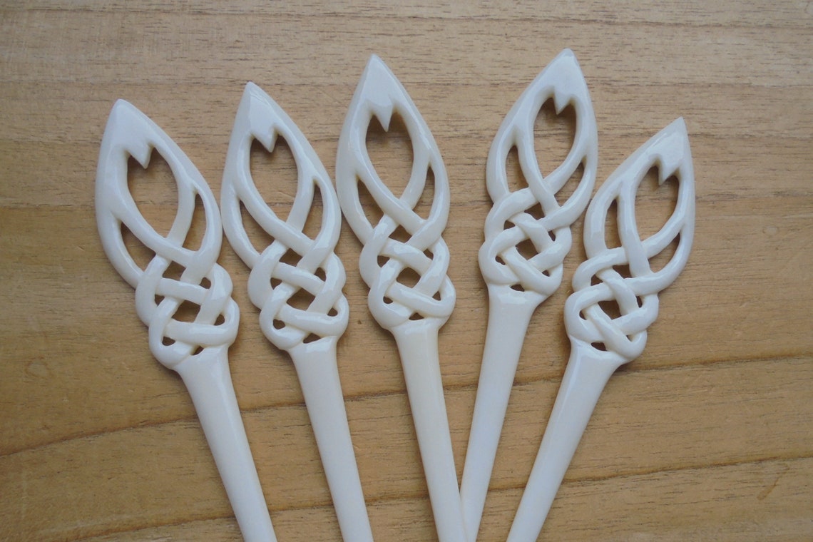 One/Single Prong Bone Celtic Hair Stick Celtic Knot Hair Pin | Etsy