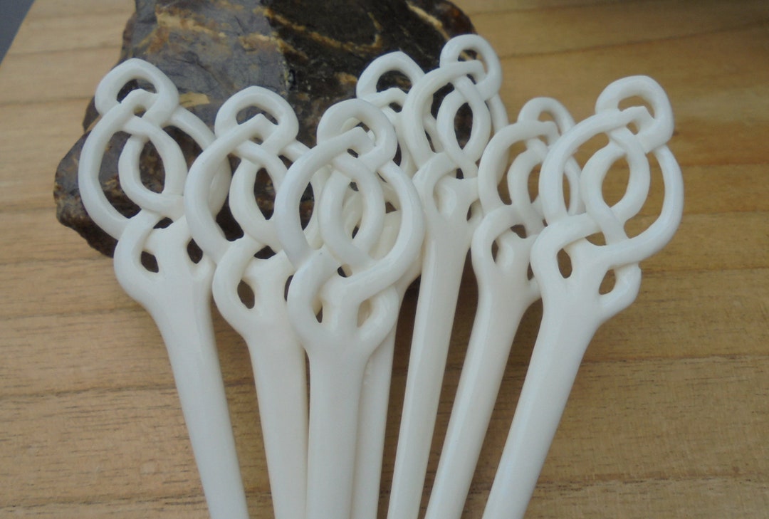 One/single Prong Bone Celtic Hair Stick, Celtic Knot Hair Pin Hair ...