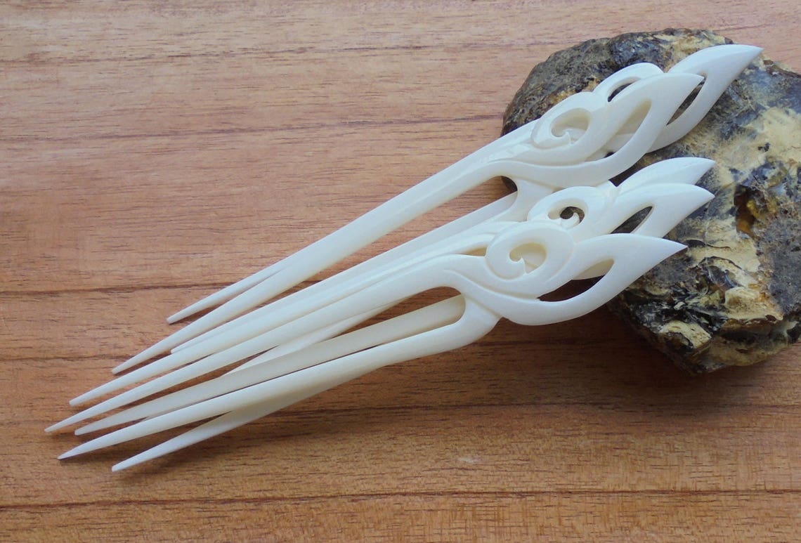 2 Prongs Bone Hair Sticks Hair Pin Hair Fork Hair | Etsy