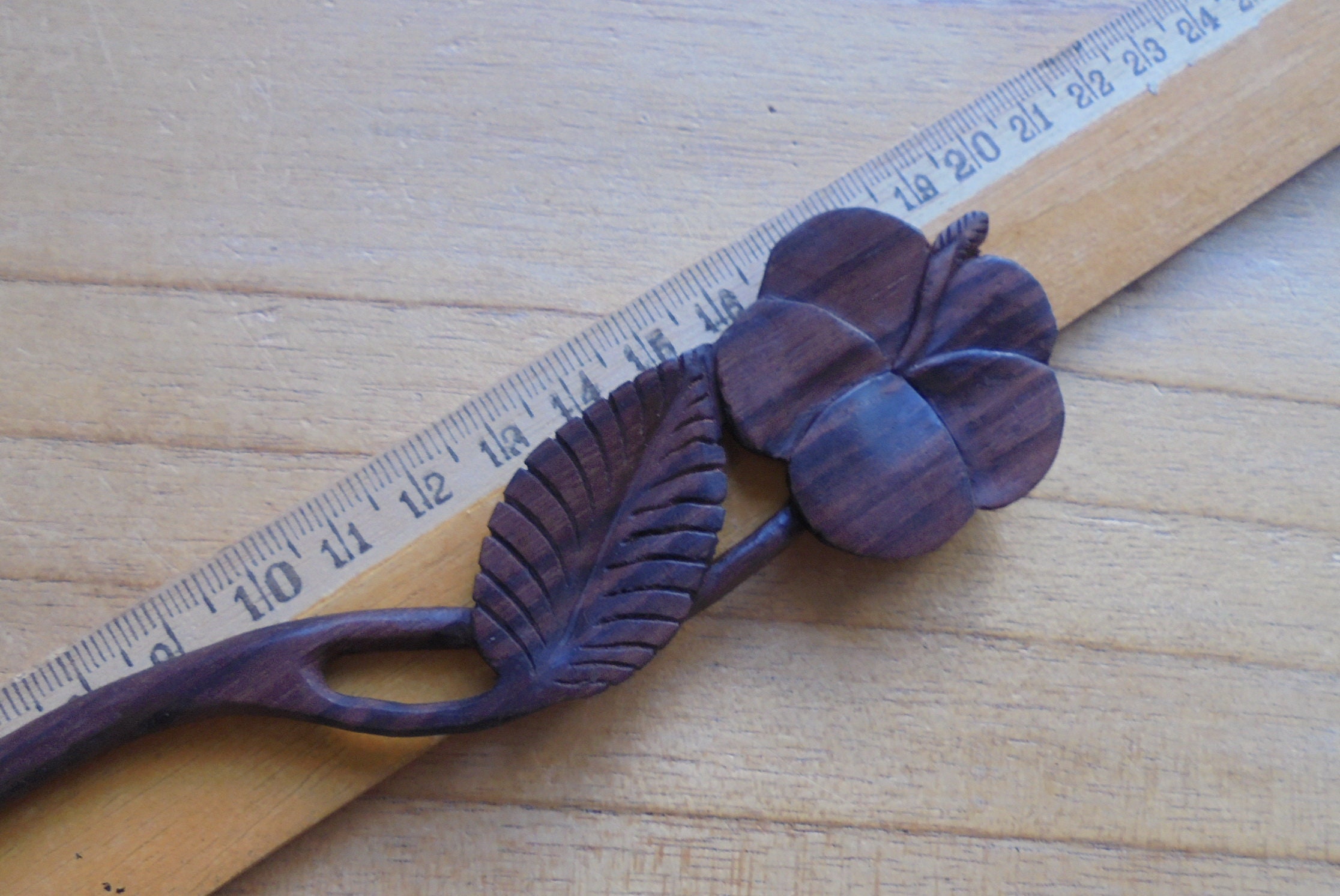 Flower Hair Pin 1 Prong Wood Hair Sticks Hair Fork Hair | Etsy