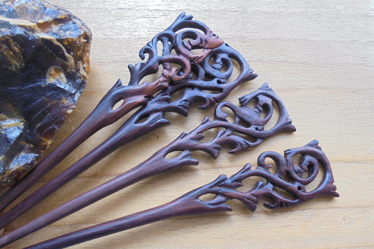 1 Prong Wood Hair Stick, Hair Pin, Hair Fork, Hair Accessories HS99 SN ...