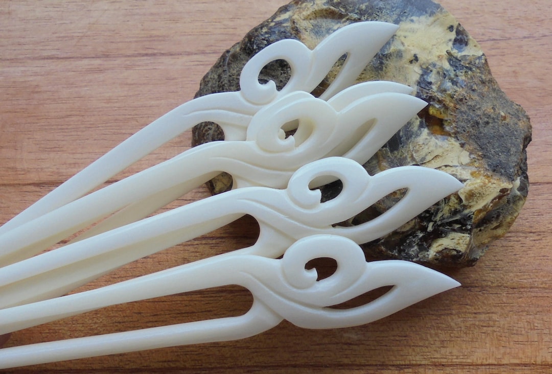 2 Prongs Bone Hair Sticks, Hair Pin, Hair Fork, Hair Accessories HS46 ...