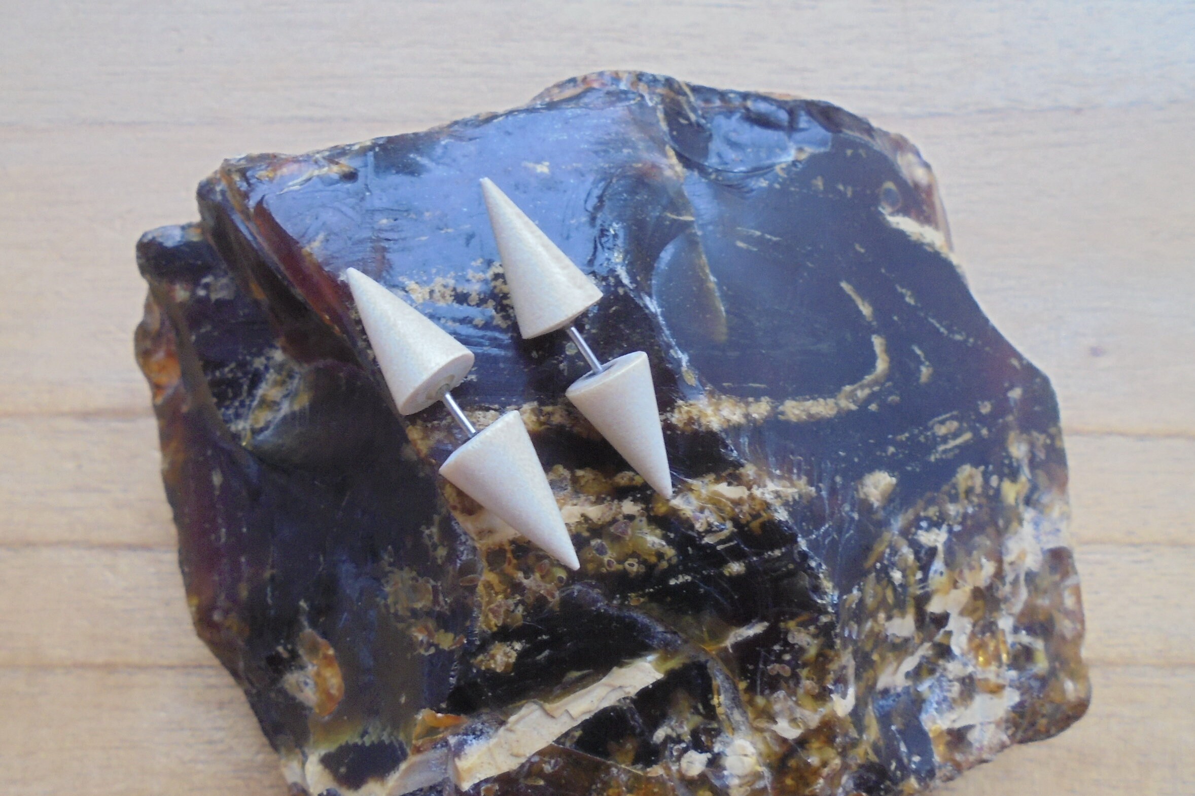 Double Spike Gauge Earrings Talon Fake Earrings Tribal Fake | Etsy