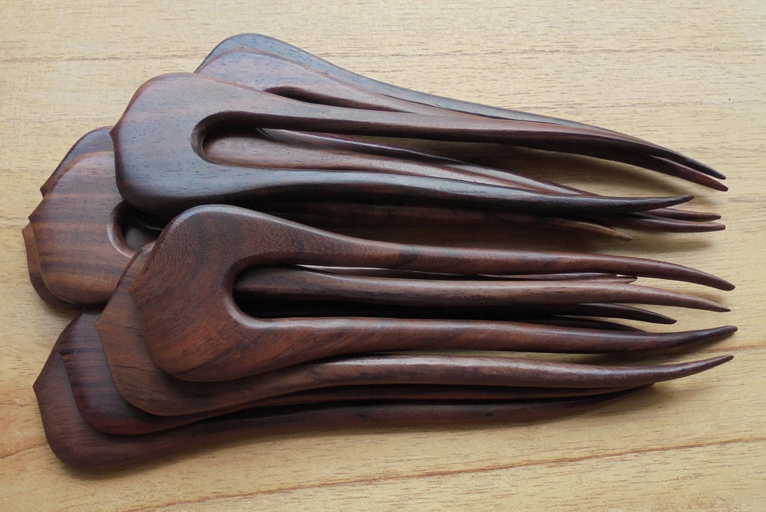 Handmade Sono Wood Hair Fork, 2 Prong Hair Sticks HSC09 SN - Etsy