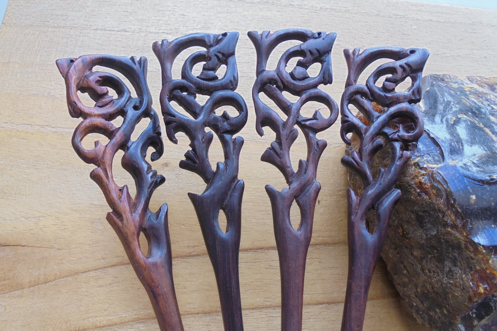 1 Prong Wood Hair Stick, Hair Pin, Hair Fork, Hair Accessories HS99 SN ...