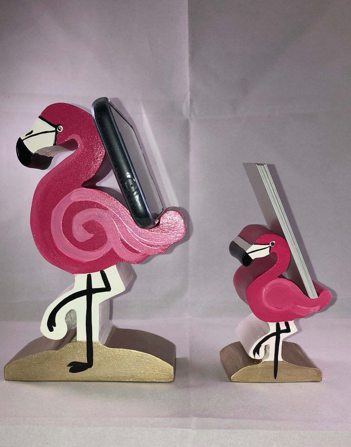 Flamingo Cell Phone Stand and Business Card Holder | Etsy