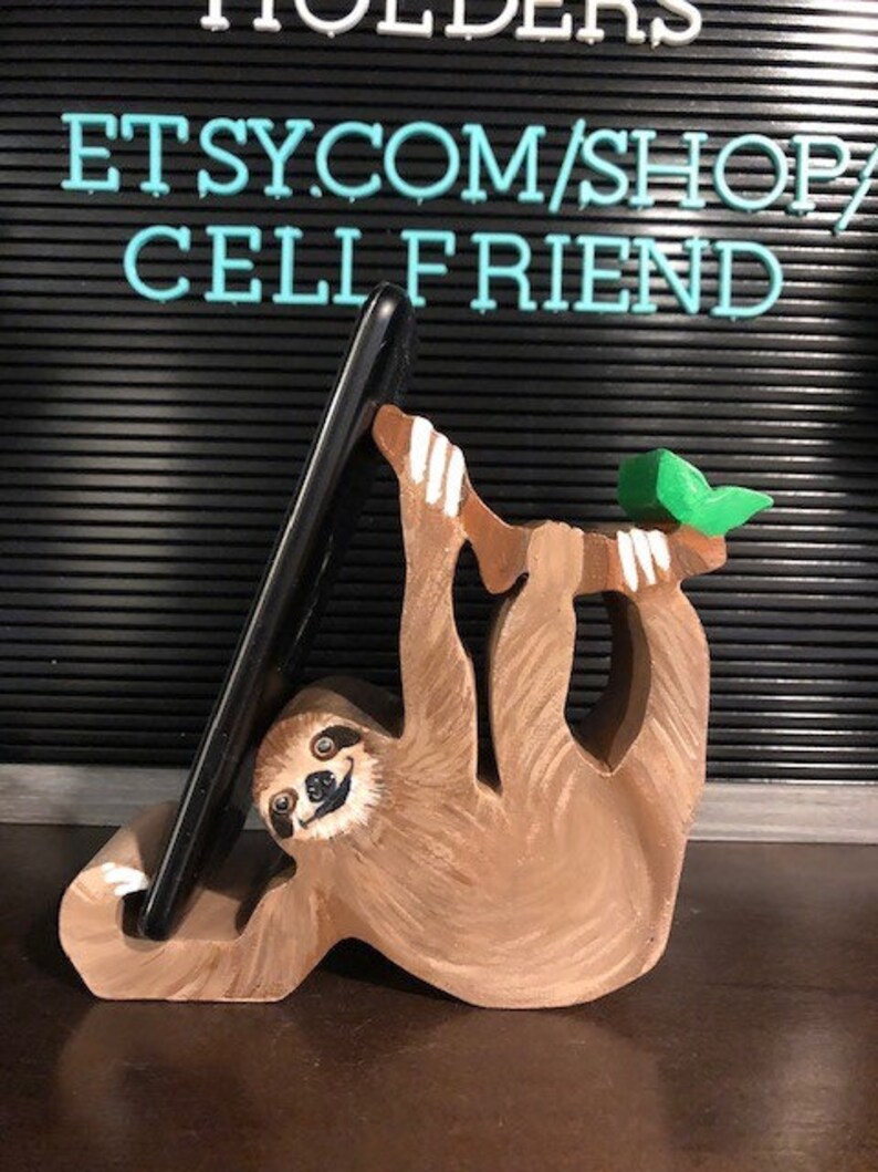Sloth Cellphone Holder Wood Phone Holder Cell Phone Stand | Etsy