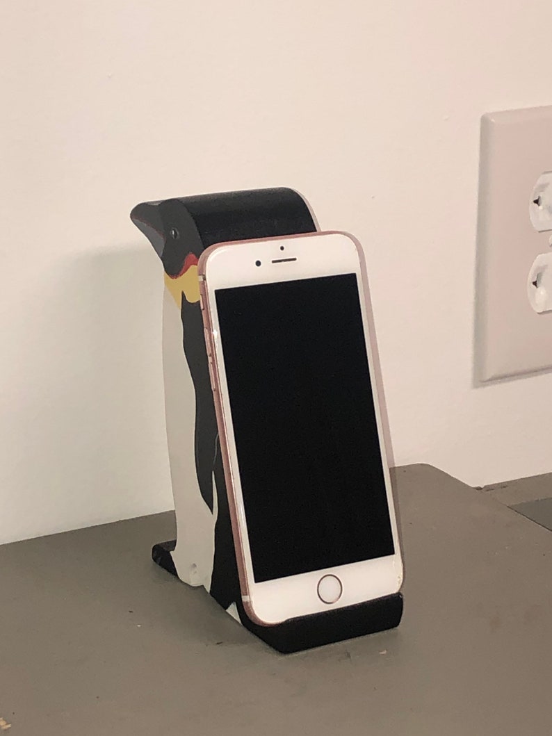 Penguin Cellphone Holder Wood Phone Holder Cell Phone Stand - Etsy