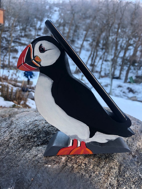 Puffin Cell Phone Holder Wood Cell Phone Holder Cellphone | Etsy