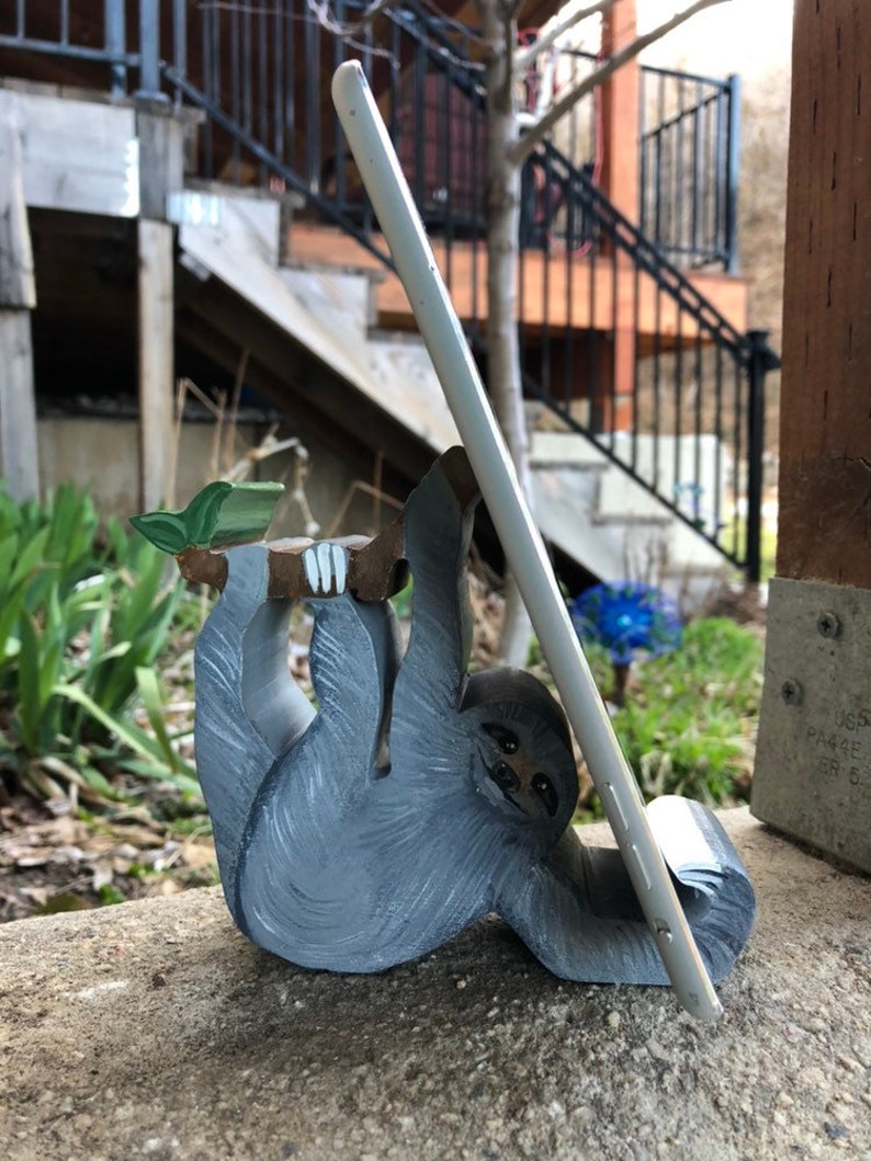 Sloth Cellphone Holder Wood Phone Holder Cell Phone Stand | Etsy