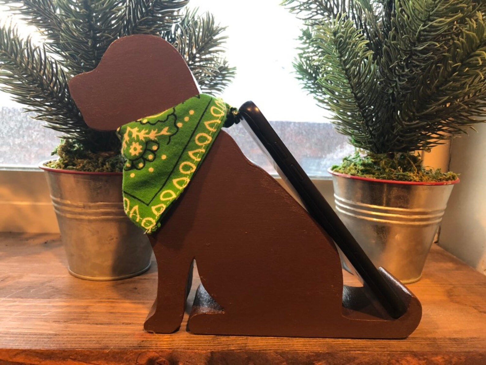 Cute Dog Phone Holder Wood Phone Holder Cell Phone Holder - Etsy