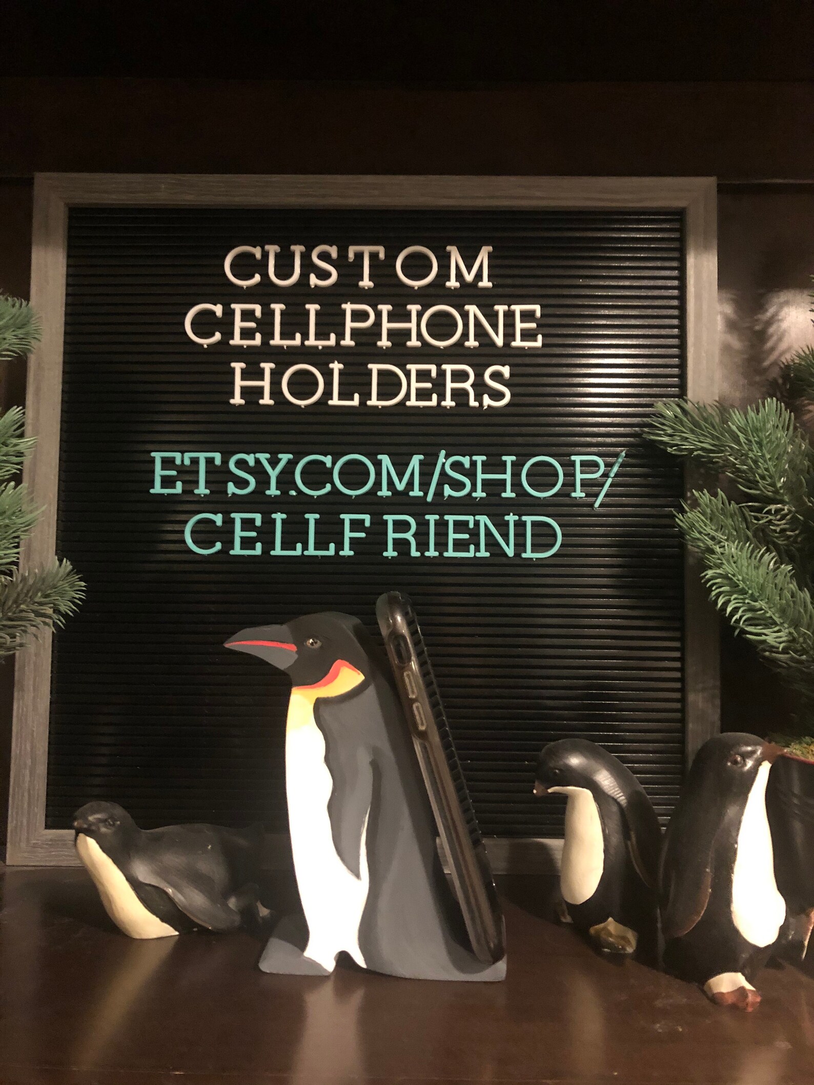 Penguin Cellphone Holder Wood Phone Holder Cell Phone Stand - Etsy