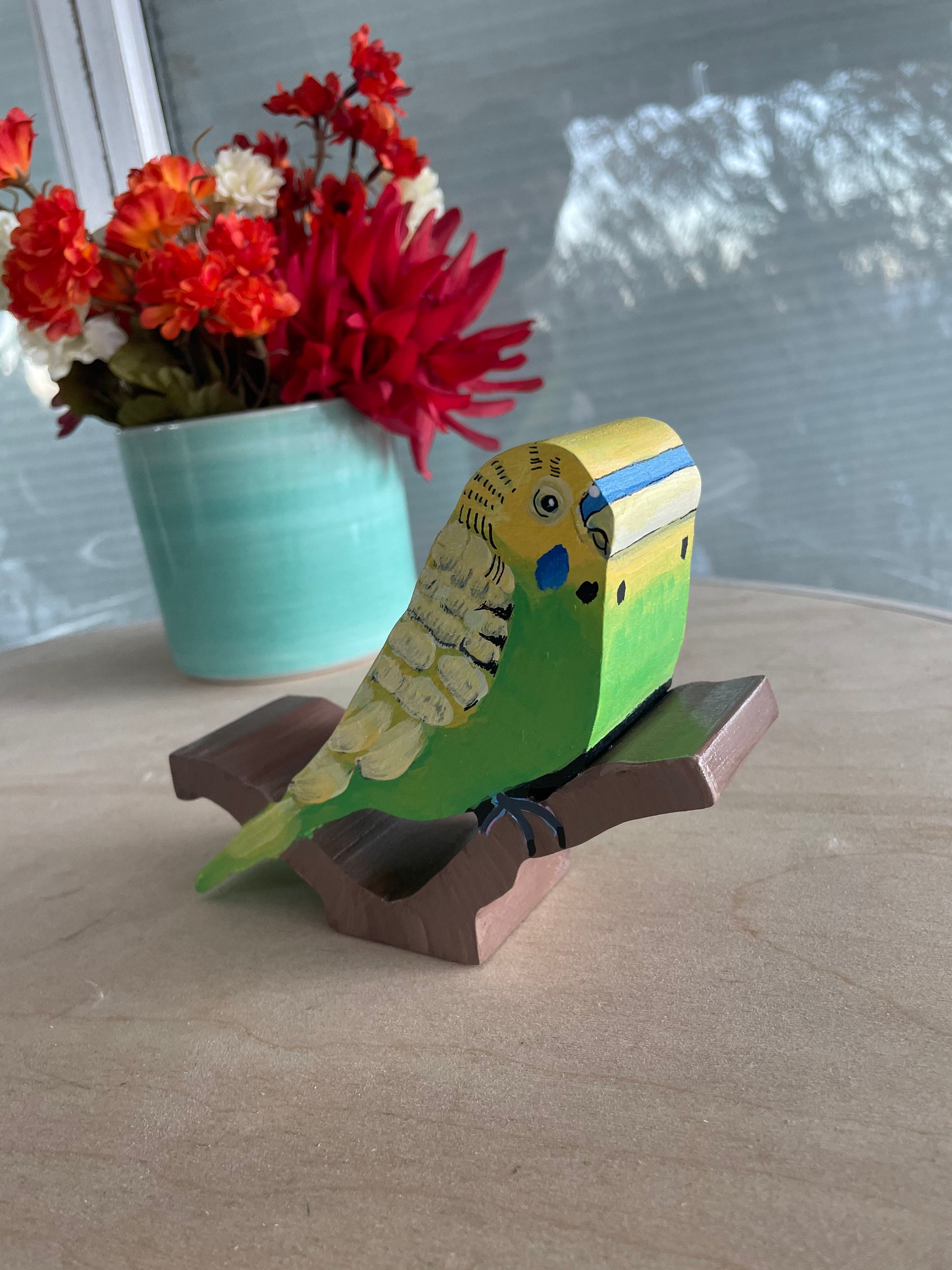 Parakeet Cell Phone Holder Wood Phone Holder Cell Phone | Etsy