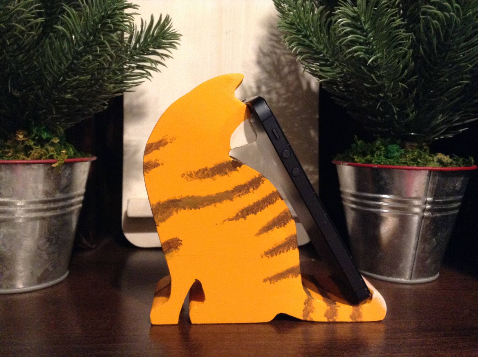 Kitty Cat Cell Phone Stand Wood Phone Stand Phone Holder | Etsy