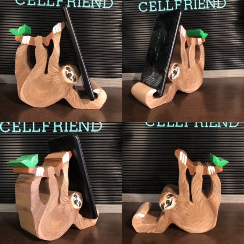 Sloth Cellphone Holder Wood Phone Holder Cell Phone Stand | Etsy