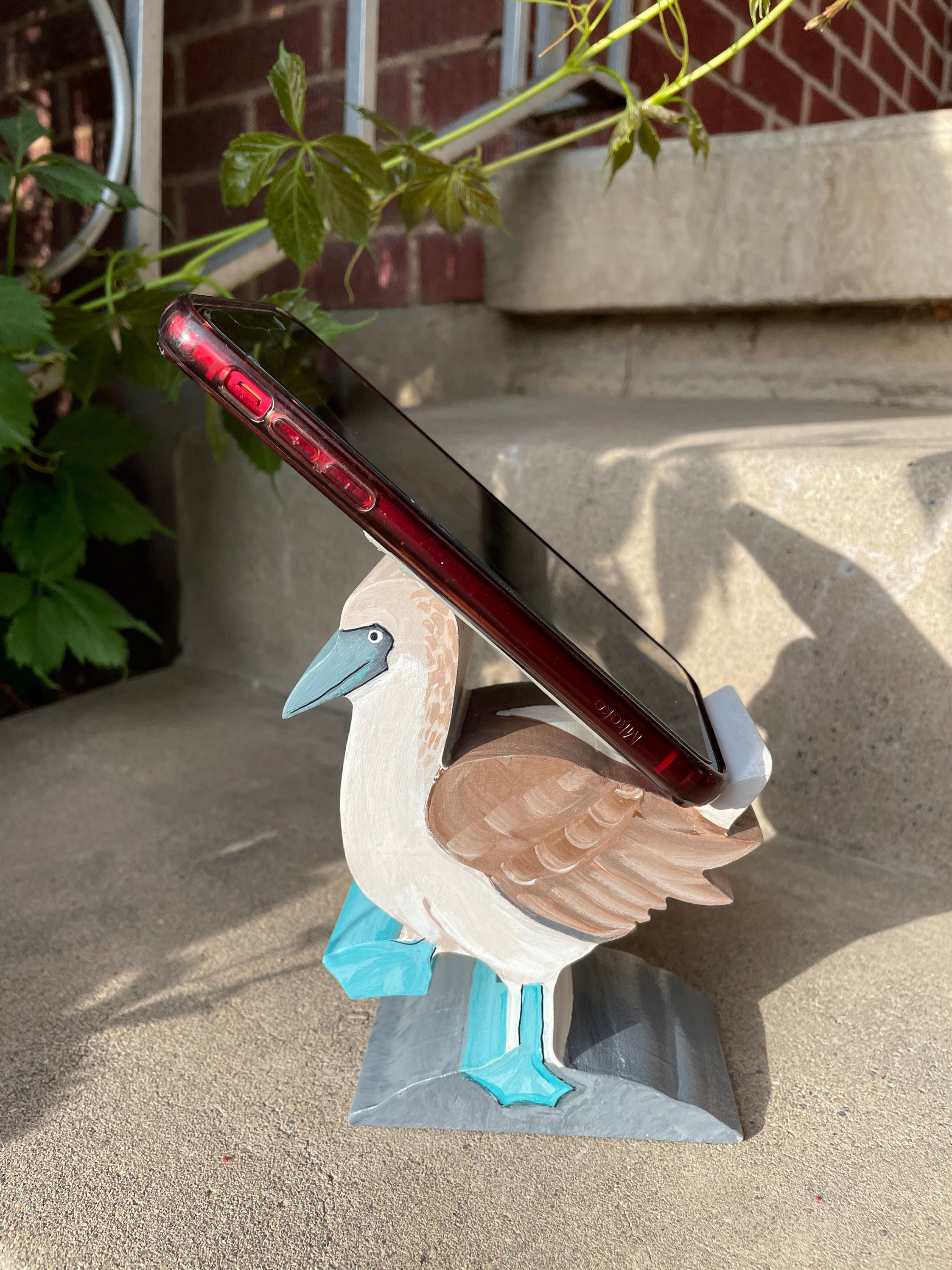 Blue Footed Booby Cell Phone Holder Wood Phone Holder Cell | Etsy