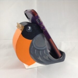 Robin Cell Phone Holder, Bird Cellphone Stand, iPad Holder, Wood Phone ...