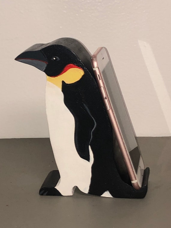 Penguin Cellphone Holder Wood Phone Holder Cell Phone Stand - Etsy