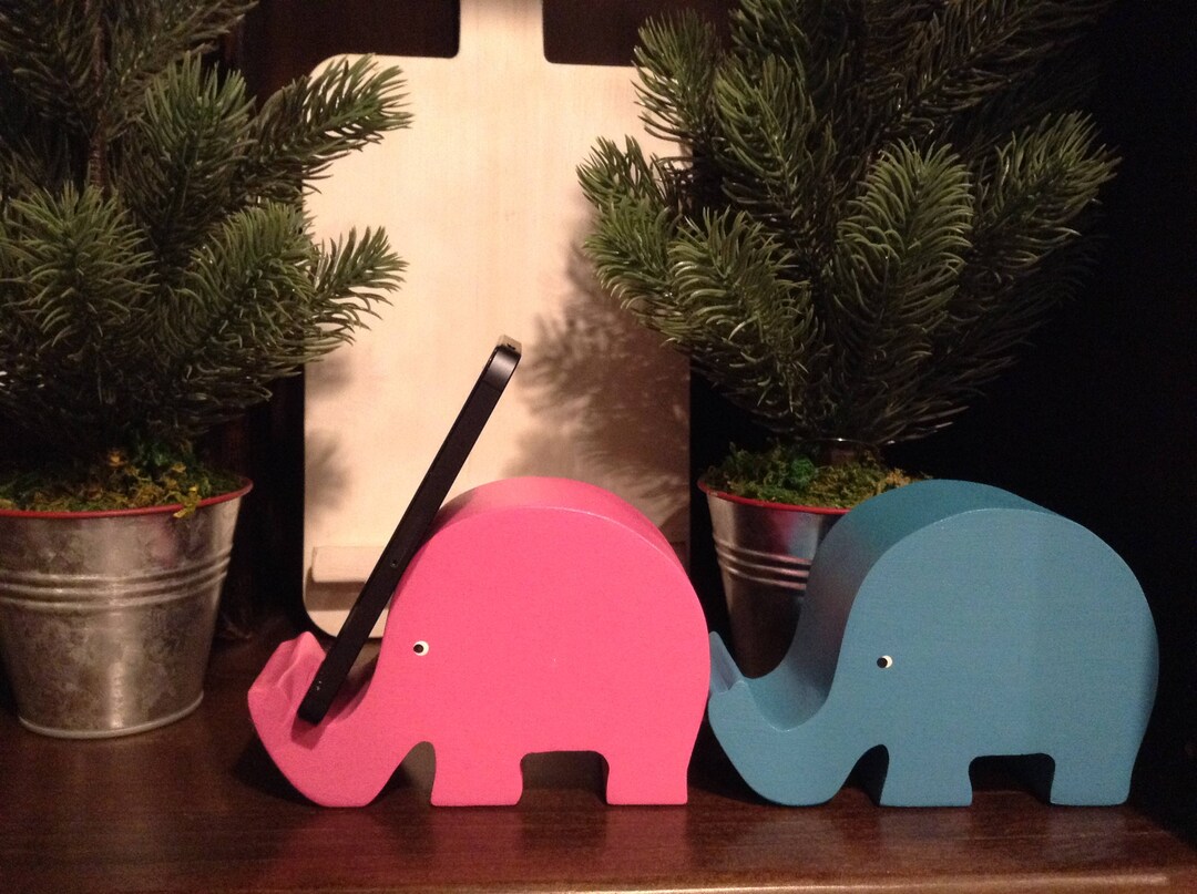 Elephant Phone Stand, iPhone Stand, Android Phone Stand, Homemade Wood ...