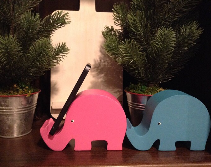 Elephant Phone Stand, iPhone Stand, Android Phone Stand, Homemade Wood ...
