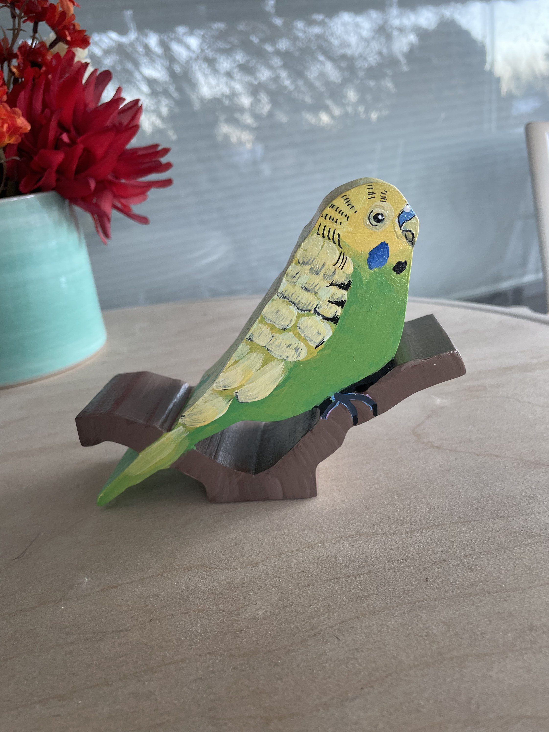 Parakeet Cell Phone Holder, Wood Phone Holder, Cell Phone Holder, Desk ...