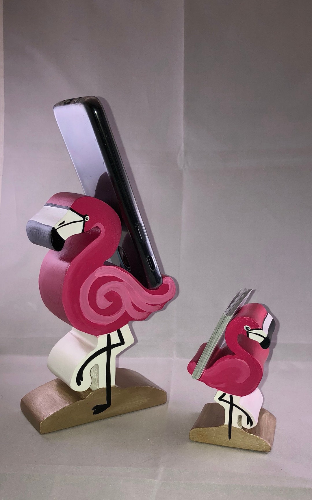 Flamingo Cell Phone Stand and Business Card Holder - Etsy