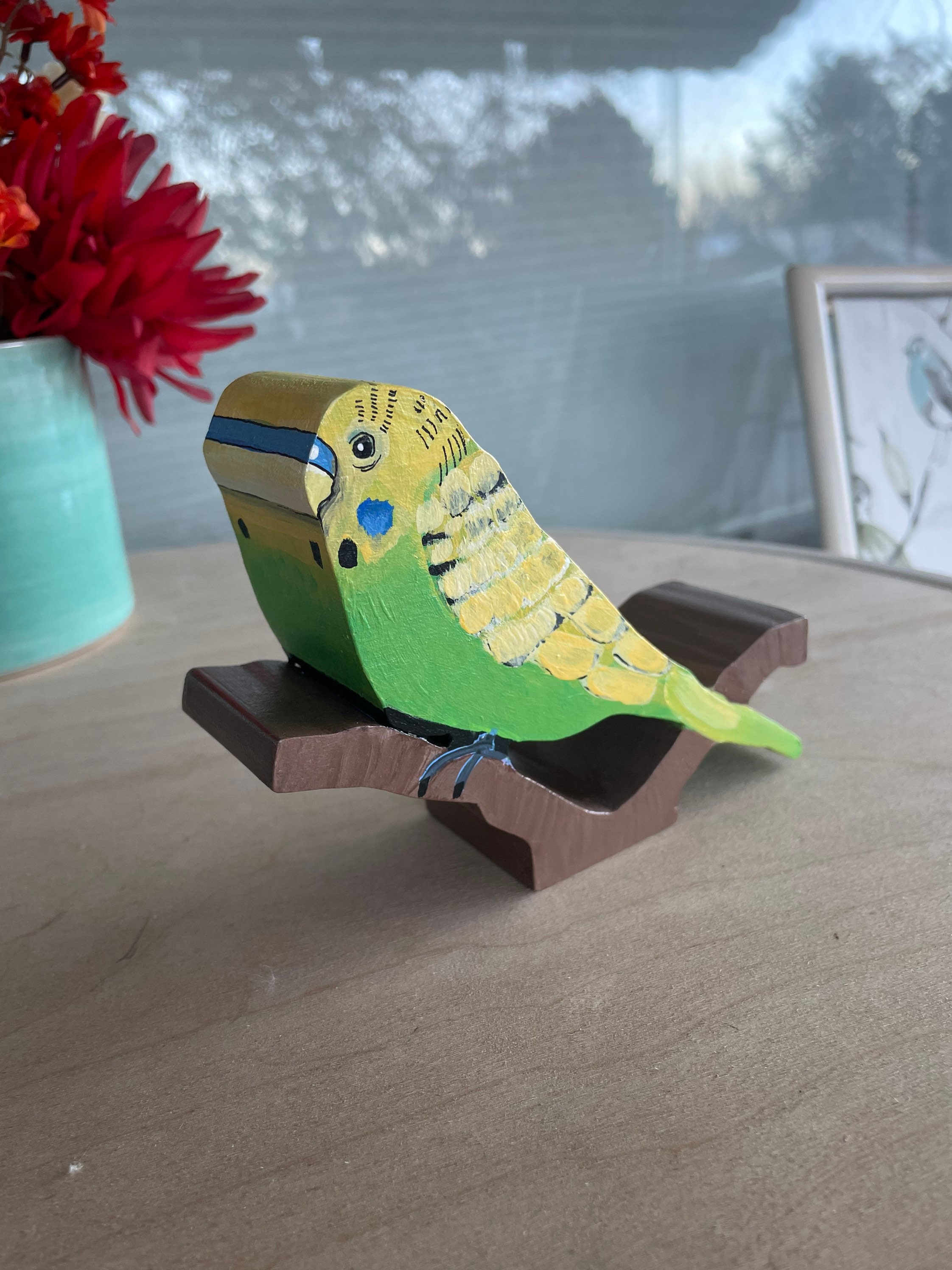 Parakeet Cell Phone Holder Wood Phone Holder Cell Phone | Etsy