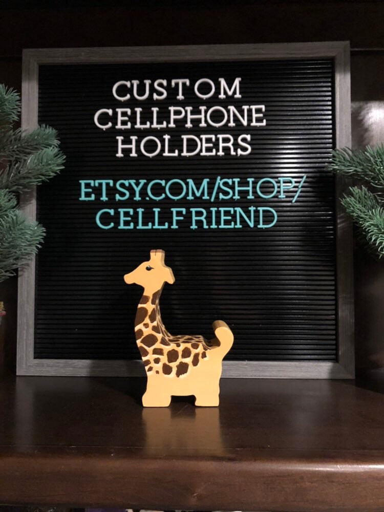 Giraffe Cell Phone Stand Wood Phone Stand Phone Holder Ipad - Etsy