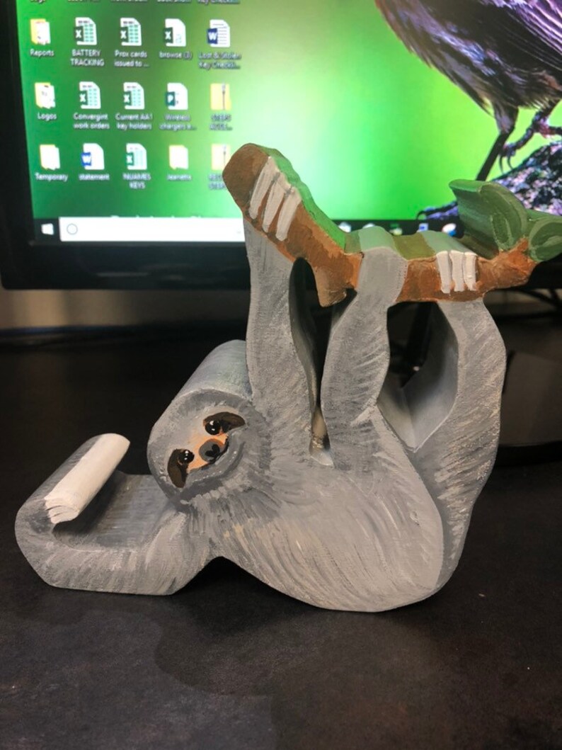 Sloth Cellphone Holder Wood Phone Holder Cell Phone Stand | Etsy