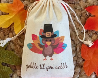 Thanksgiving Owls Treat Favor Bags Mini Cotton Totes Children Kids ...