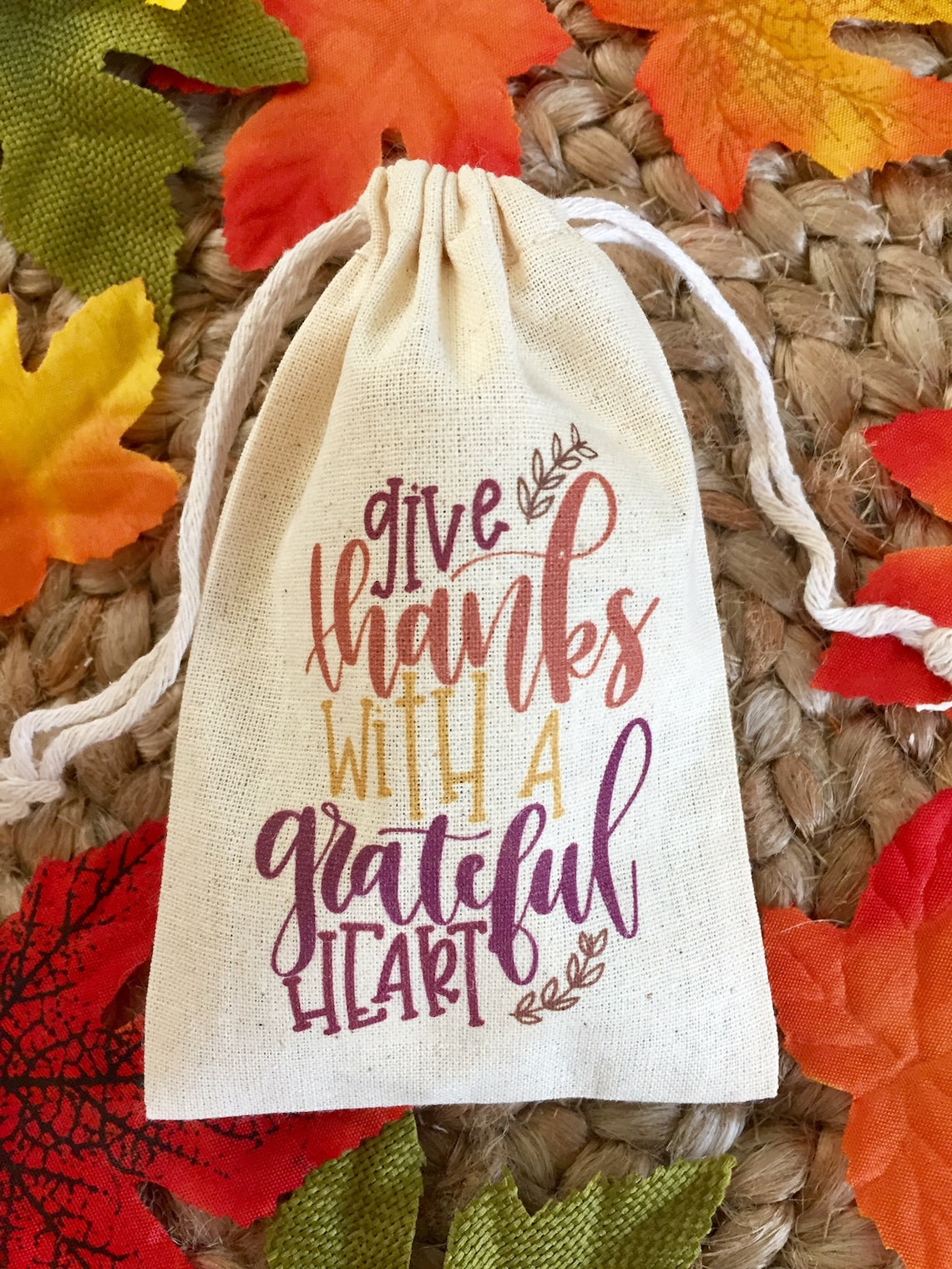 Set of 10 Thanksgiving Favor Bags / Give Thanks With a - Etsy