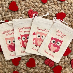 Set of 10 Kid's Valentine's Day Party Favor Bags / Owl Assortment ...