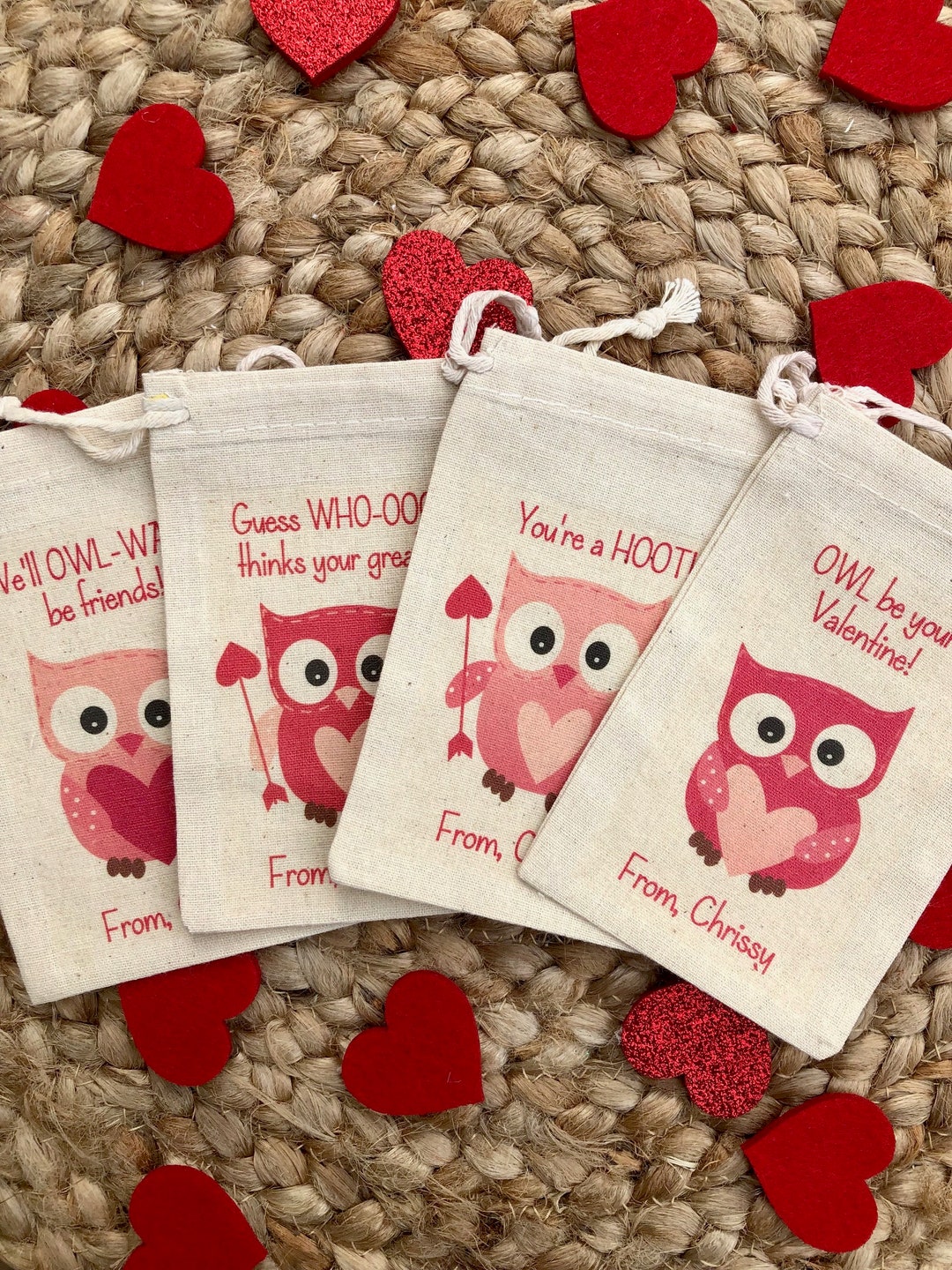 Set of 10 Kid's Valentine's Day Party Favor Bags / Owl Assortment ...