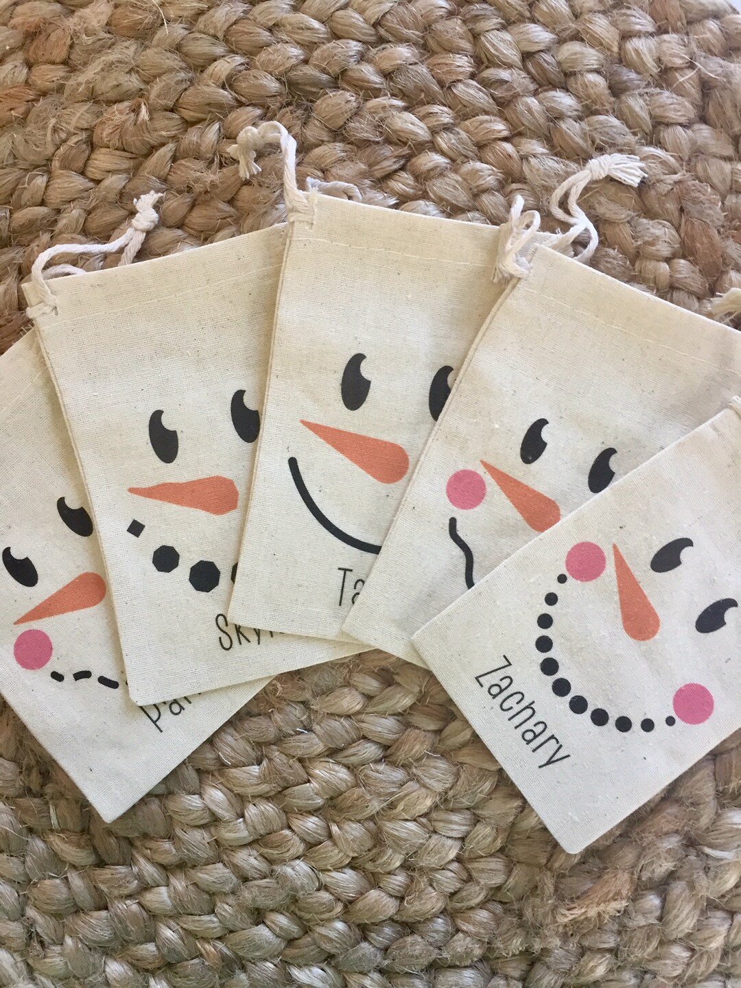 Set of 10 Kid's Christmas Party Favor Bags / Snowman Assortment Gift ...