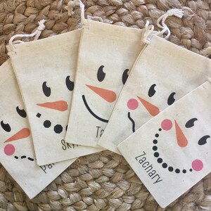Set of 10 Kid's Christmas Party Favor Bags / Snowman Assortment Gift ...