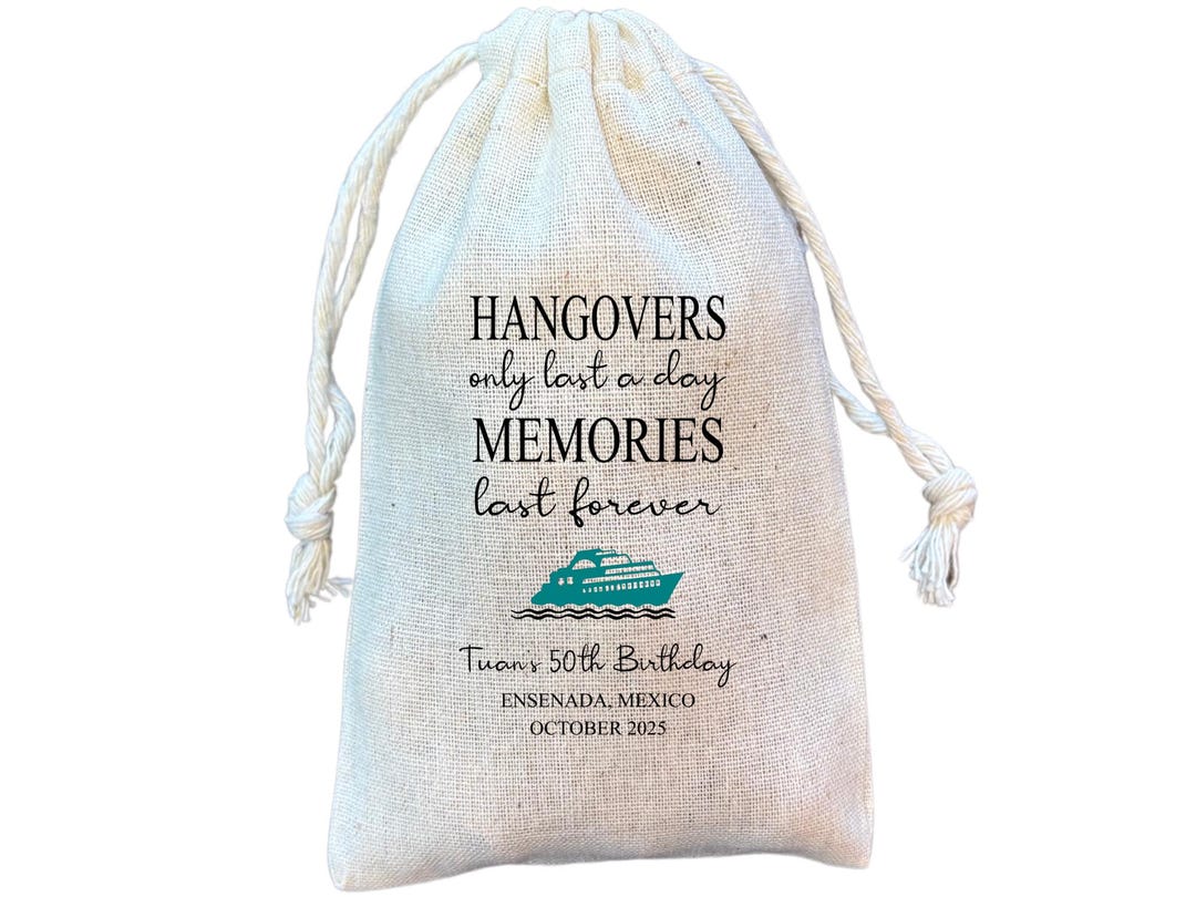 Hangover Recovery Kit Favor Bag: Cruise Ship Birthday, Bachelorette ...