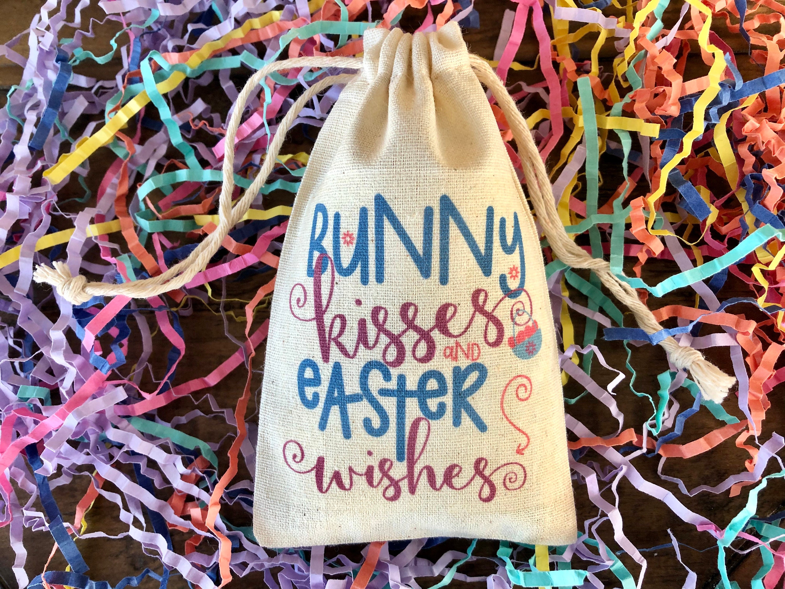 Set of 10 Easter Bags Cotton Muslin Favor and Candy Bags | Etsy