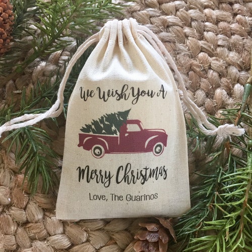 Set of 10 Small Personalized Santa Bags / Christmas Party | Etsy