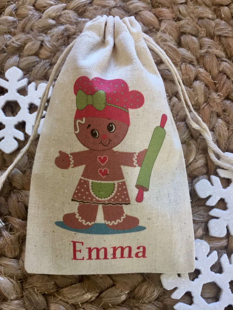 Set of 10 Kid's Christmas Party Favor Bags / Gingerbread - Etsy