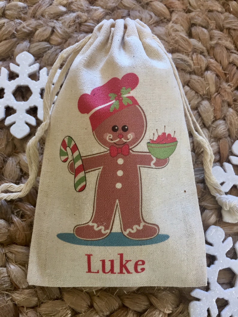 Set of 10 Kid's Christmas Party Favor Bags / Gingerbread - Etsy