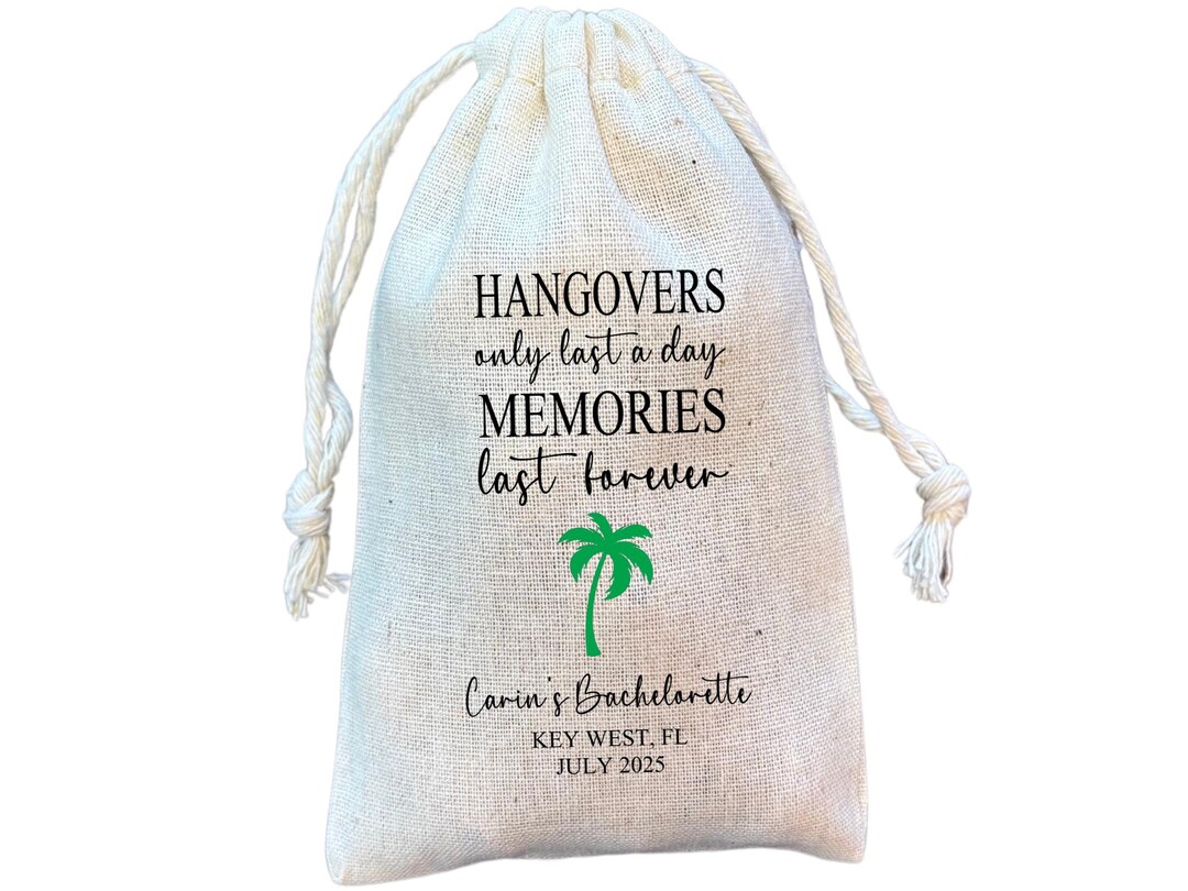 Palm Tree Hangover Favor Bags: Tropical Bachelorette Party Gift - Etsy