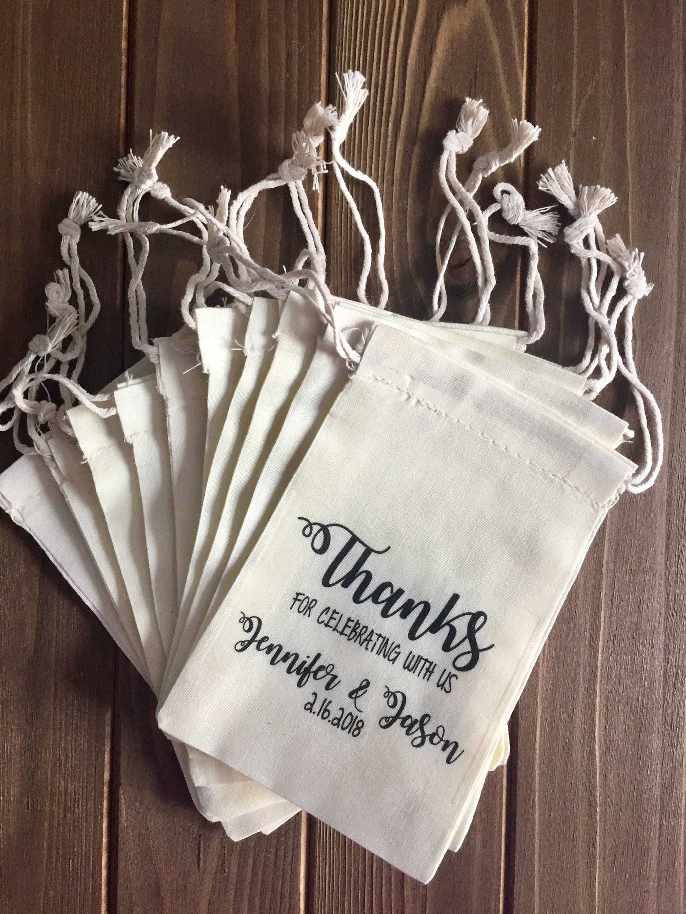 Set of 10 Personalized Wedding Favor Bags with Quote | Etsy