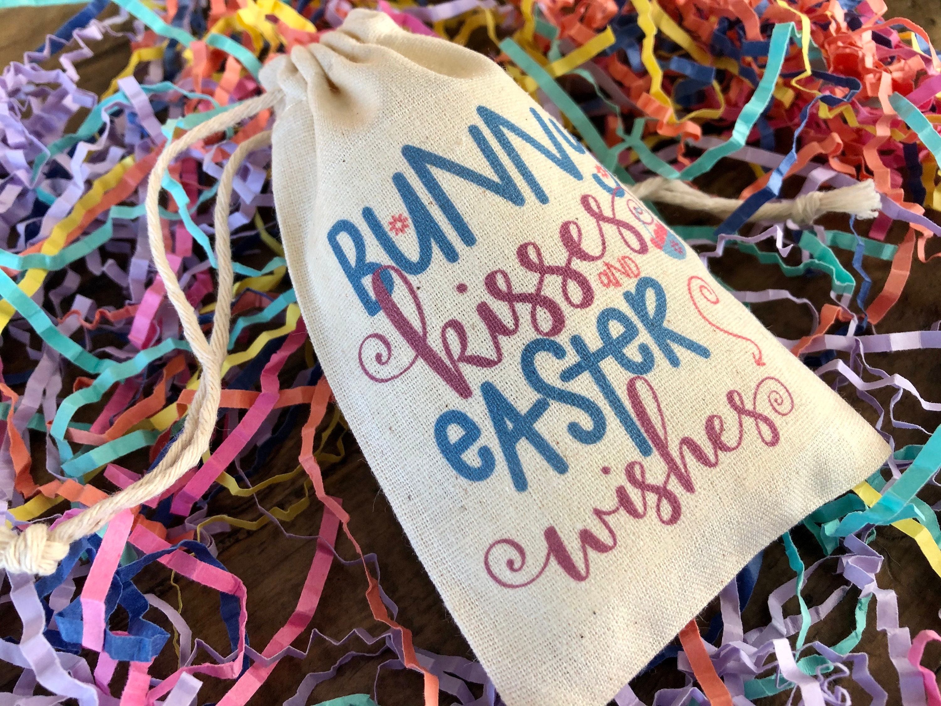 Set of 10 Easter Bags Cotton Muslin Favor and Candy Bags | Etsy