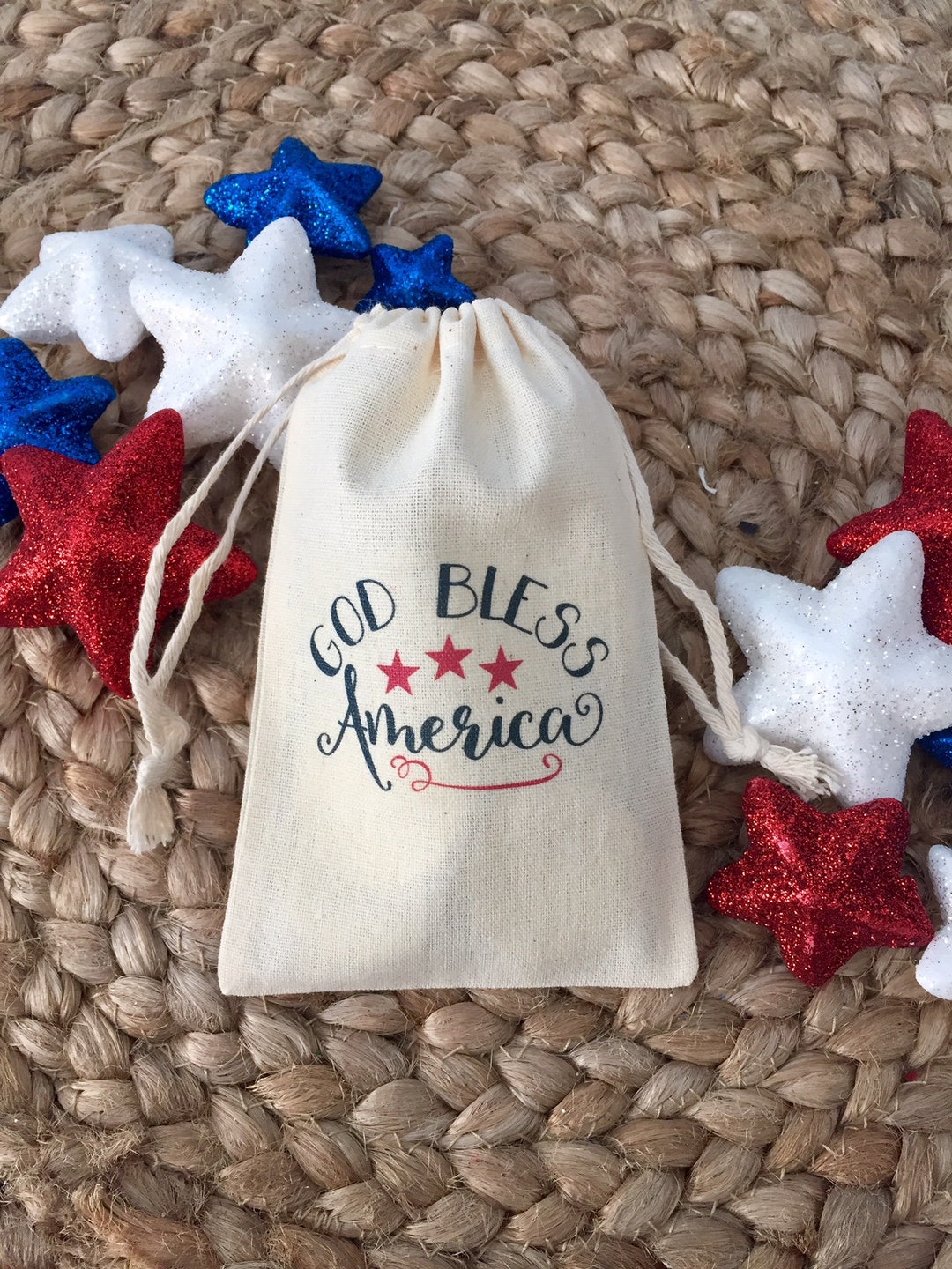 Set of 10 4th of July Favor Bags God Bless America Patriotic Favors ...