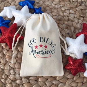 Set of 10 4th of July Favor Bags God Bless America Patriotic Favors ...