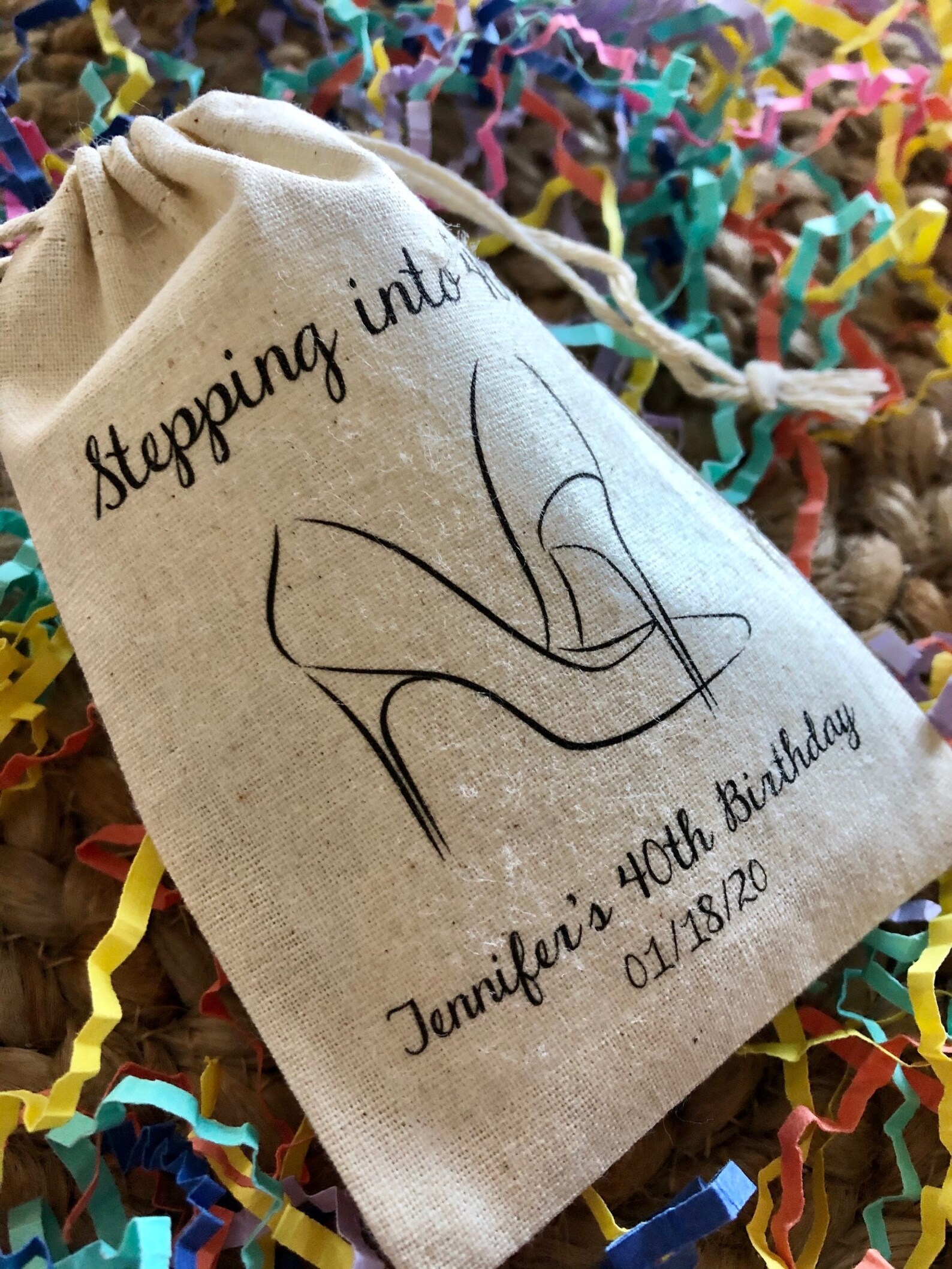 Set of 10 Personalized Party Favor Bags stepping Into - Etsy