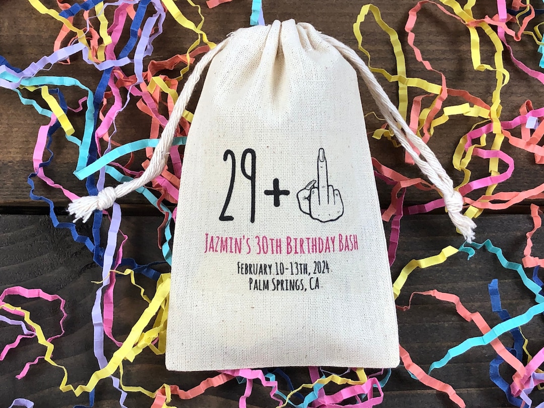 Set of 10 Personalized Adult Party Favor Bags 29 Middle Finger 30 ...
