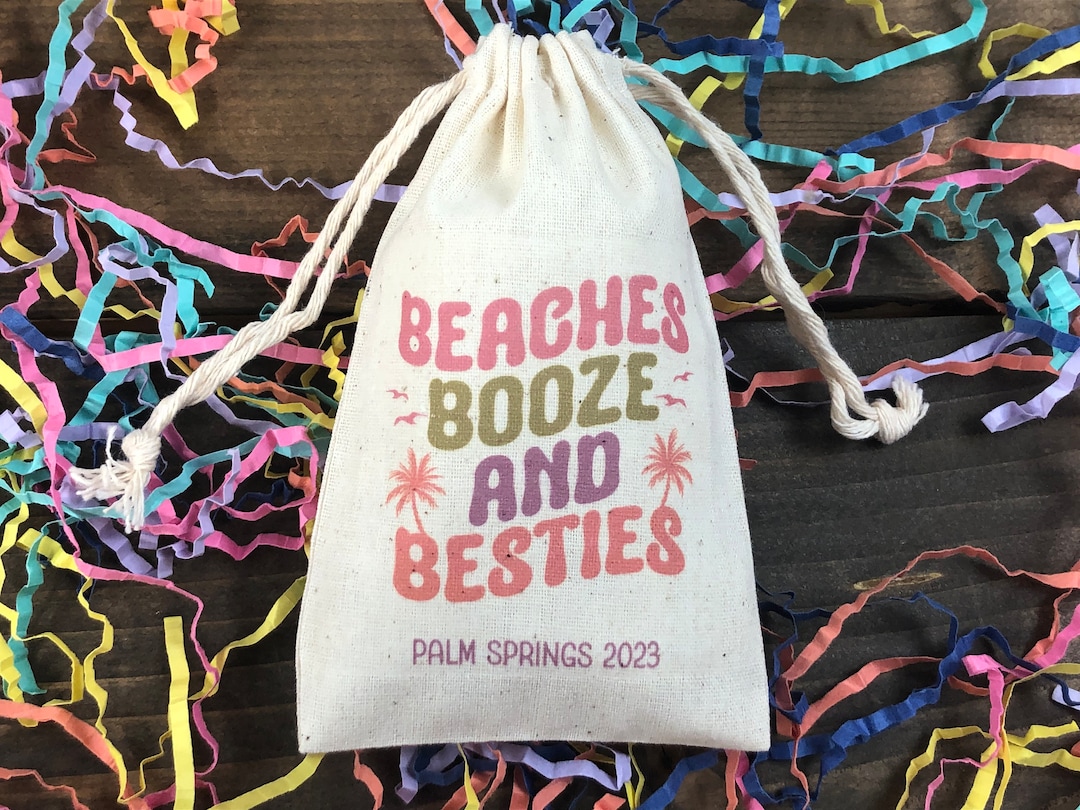 Set of 10 Beaches Booze and Besties Beach Girls Trip Survival Kit Bags ...