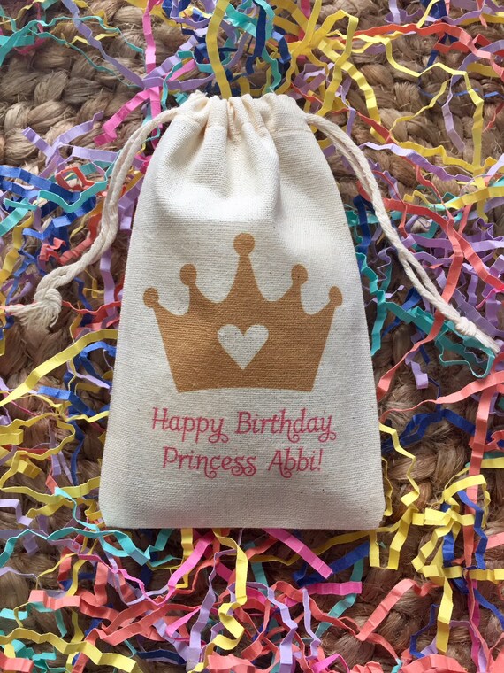 Set of 10 Personalized Princess Crown Tiara Party Favor Bags item 1584A Etsy Canada