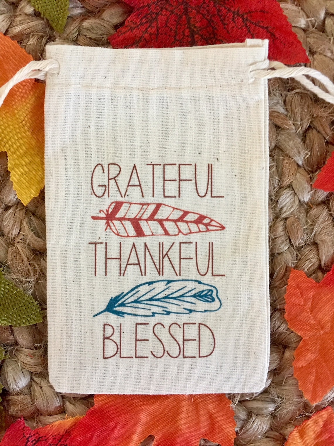 Set of 10 Thanksgiving Favor Bags / Grateful Thankful | Etsy